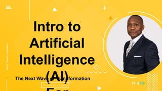 Intro to Artificial Intelligence (AI) For Enterprises | PPTX