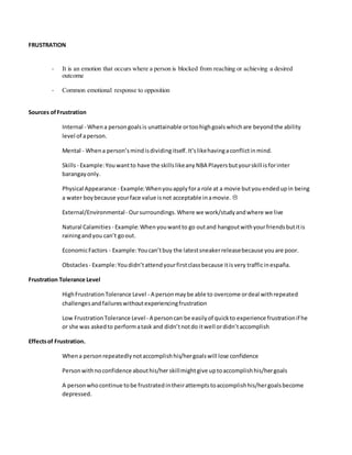 Psychology: Frustration | DOCX