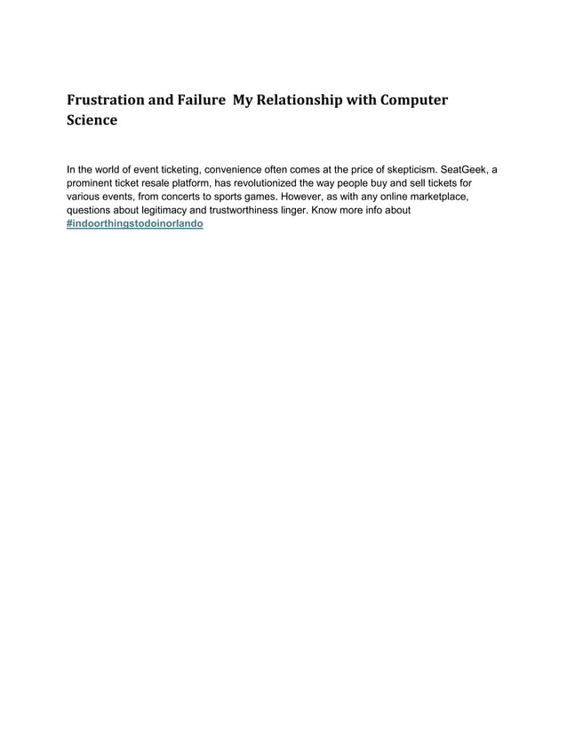 Frustration and Failure My Relationship with Computer Science.docx