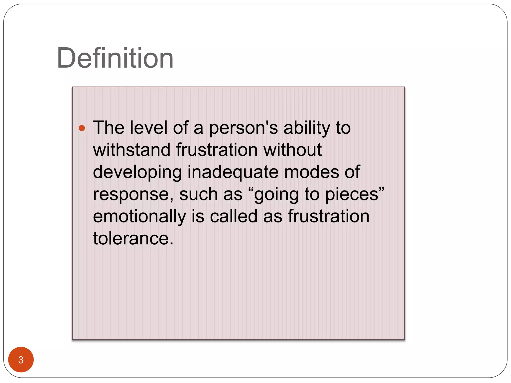 Frustration tolerance | PPTX