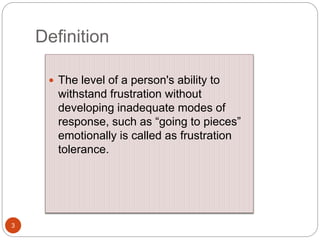 Frustration tolerance | PPTX