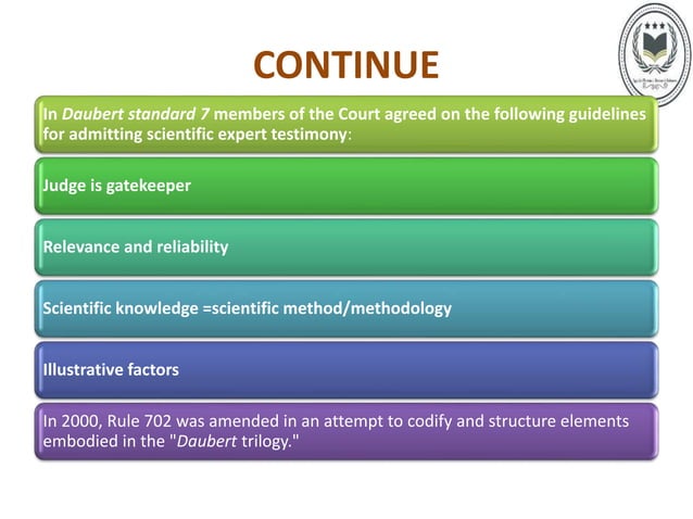 Frye and Daubert standard | PPTX