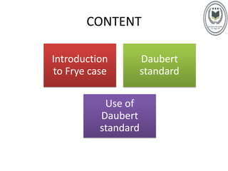 Frye and Daubert standard | PPT