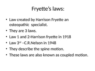 Fryettes-Law Biomechanics PT.pptx........ | PPTX