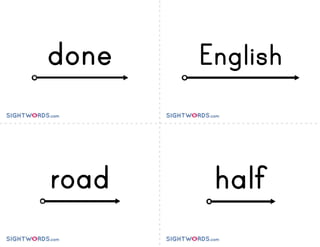 Dolch Sight words (flash card)for kinder | PDF
