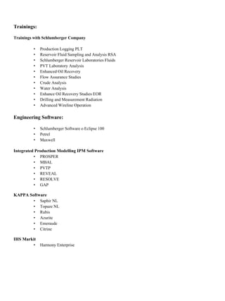 Frzan ali cv reservoir engineer | PDF