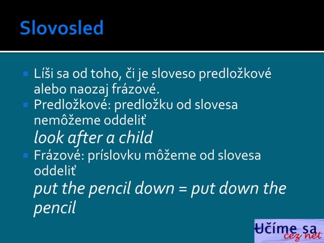 Phrasal verbs (frázové slovesá) | PPTX
