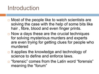 Forensic science 1 | PPTX | Crime & Harmful Acts to Individuals ...
