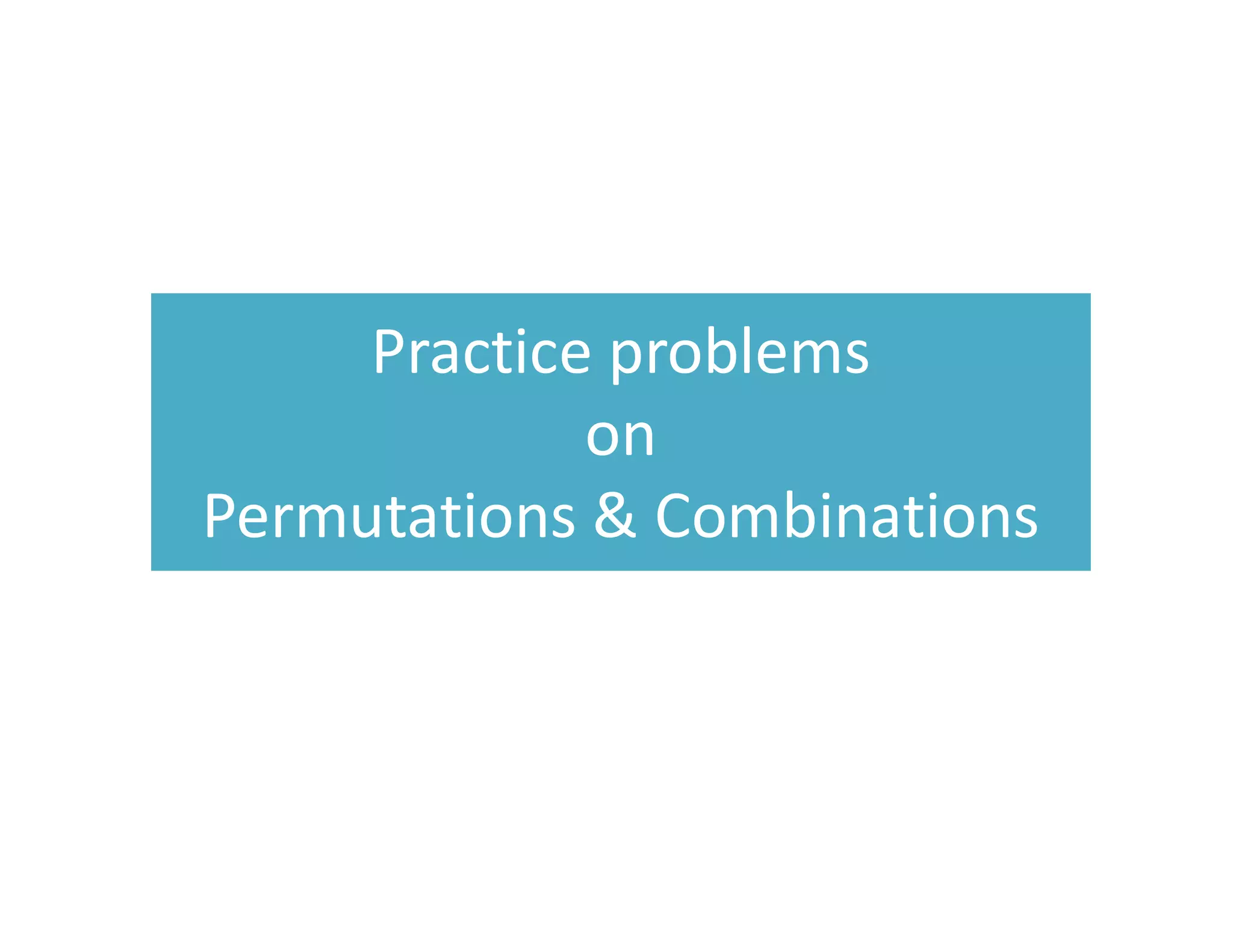 Aptitude Training - PERMUTATIONS AND COMBINATIONS 2 | PDF