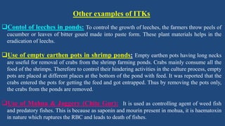 Indigenous Technological Knowledge (ITK’s) used in aquaculture for ...