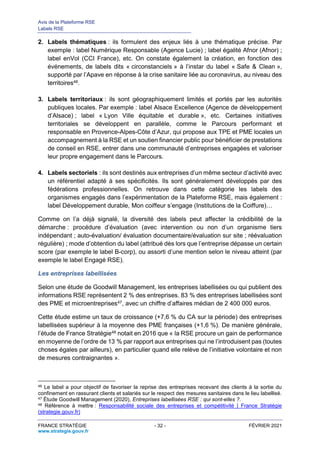 Avis de la Plateforme RSE - Labels RSE. Propositions pour des labels ...