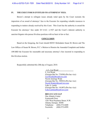 Stern Response to motion to dismiss 8-20-10 | PDF