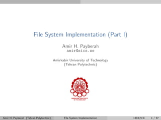 File System Implementation - Part1 | PPT