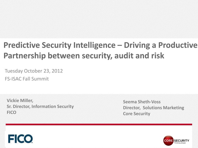 Fs isac fico and core presentation10222012 | PPT
