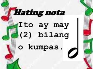 Mga pangalang pantawag at bilang ng kumpas sa bawat nota | PPTX