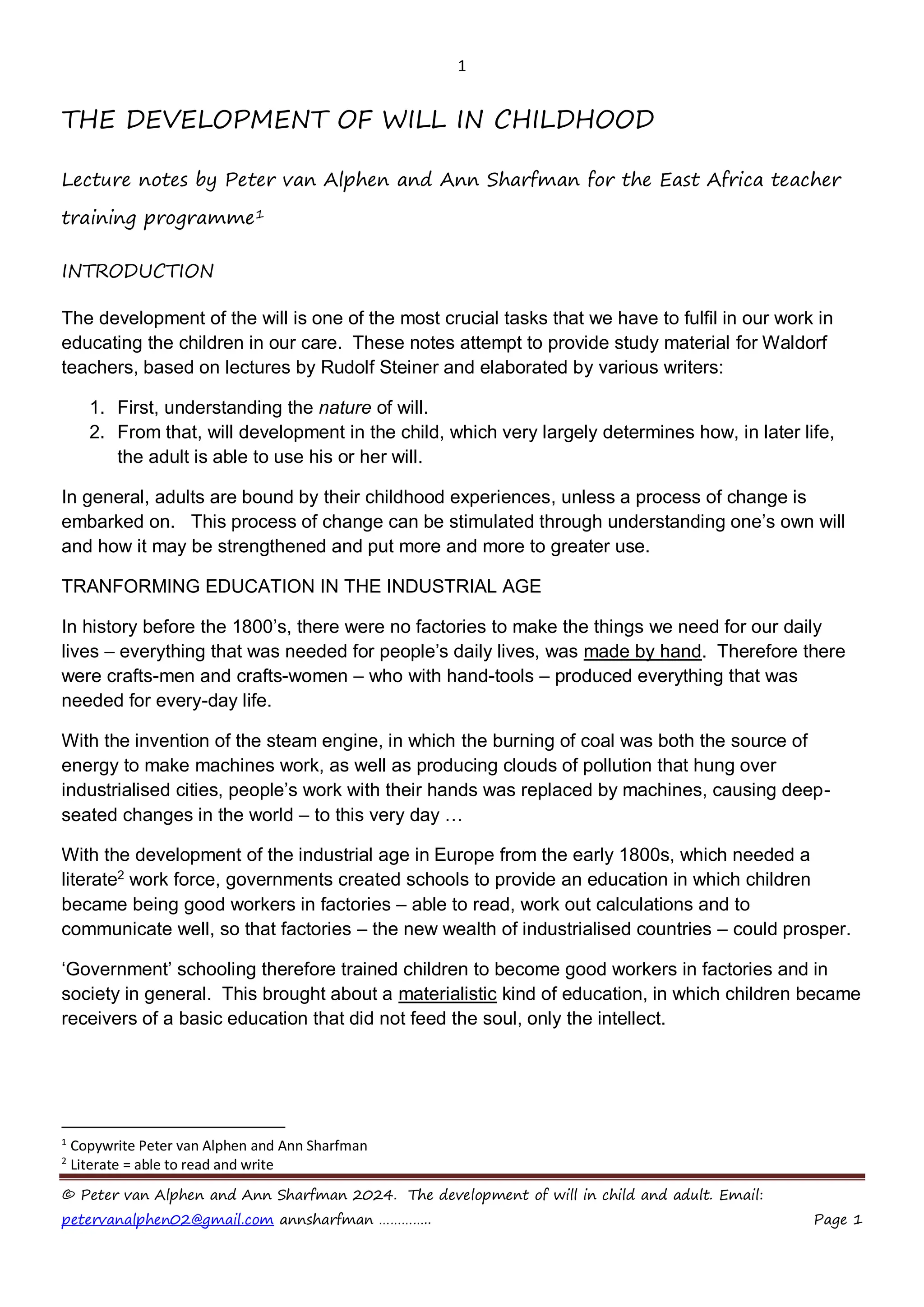 FS009 - DEVELOPMENT OF THE WILL IN ADULTS | PDF