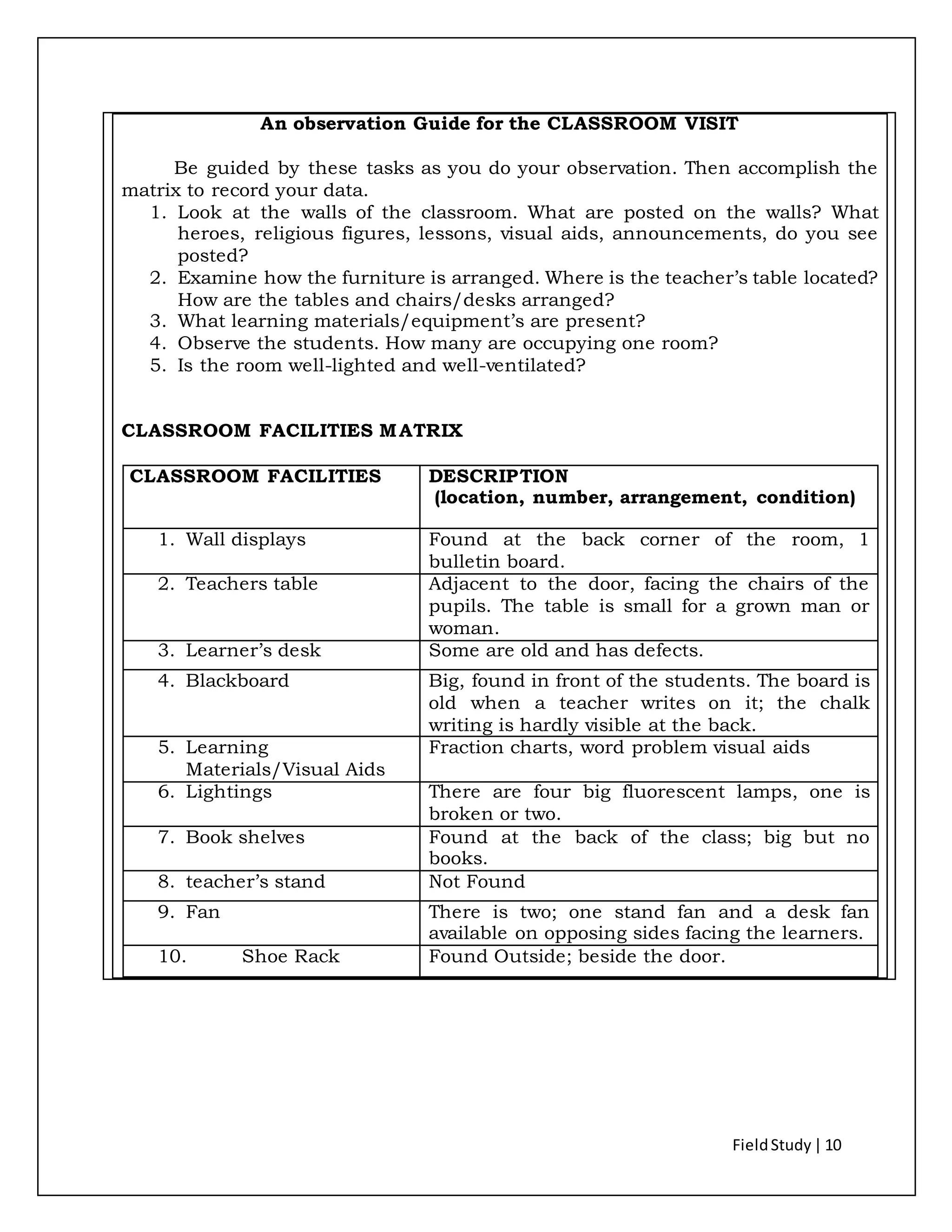 Field Study 1 Episodes 1-6 | DOCX