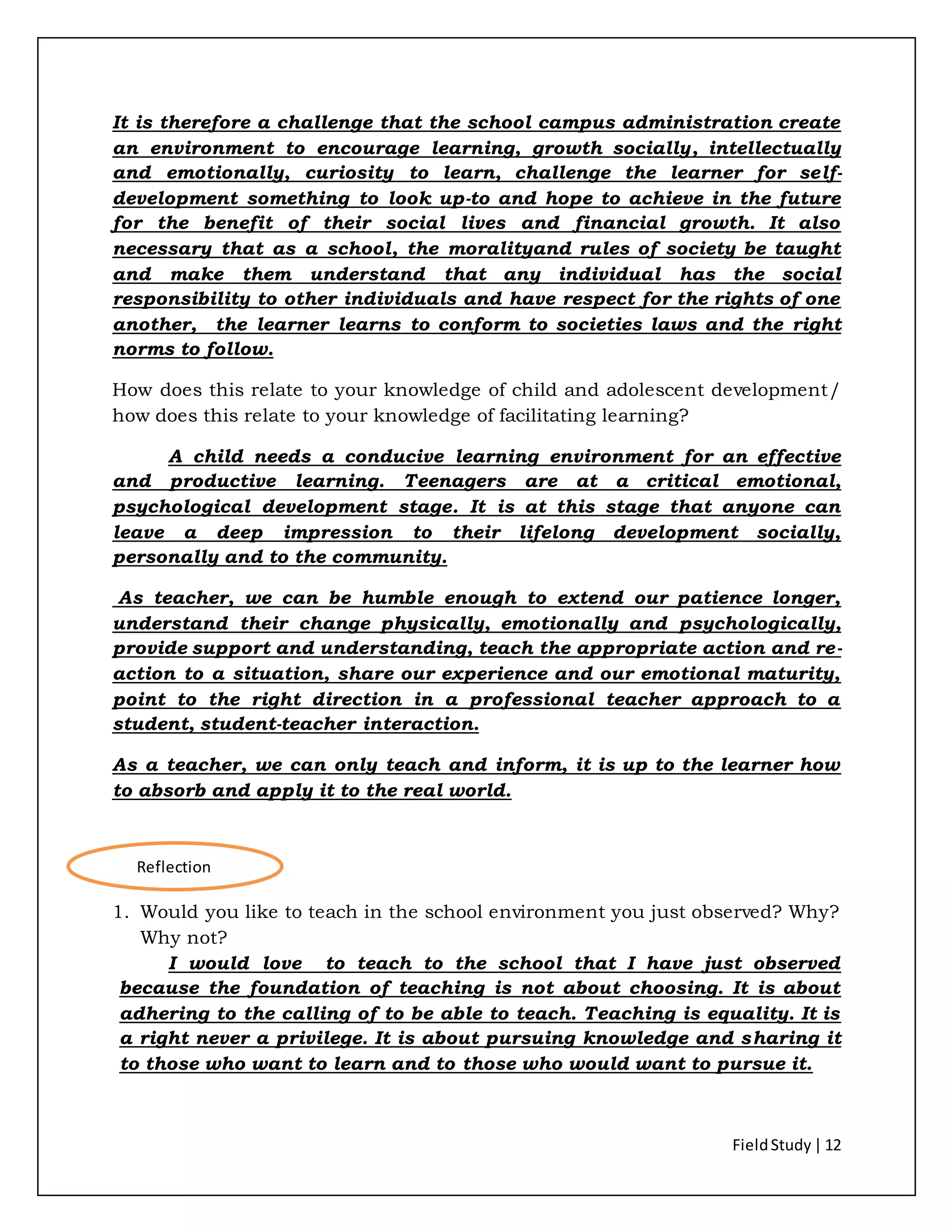 Field Study 1 Episodes 1-6 | DOCX
