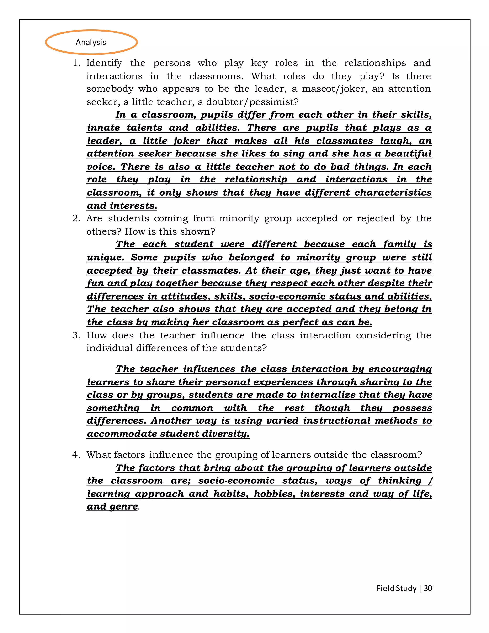 Field Study 1 Episodes 1-6 | DOCX