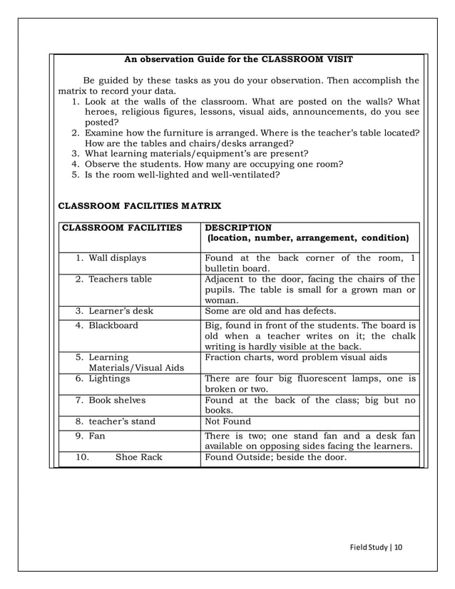 Field Study 1 Episodes 1-6 | DOCX