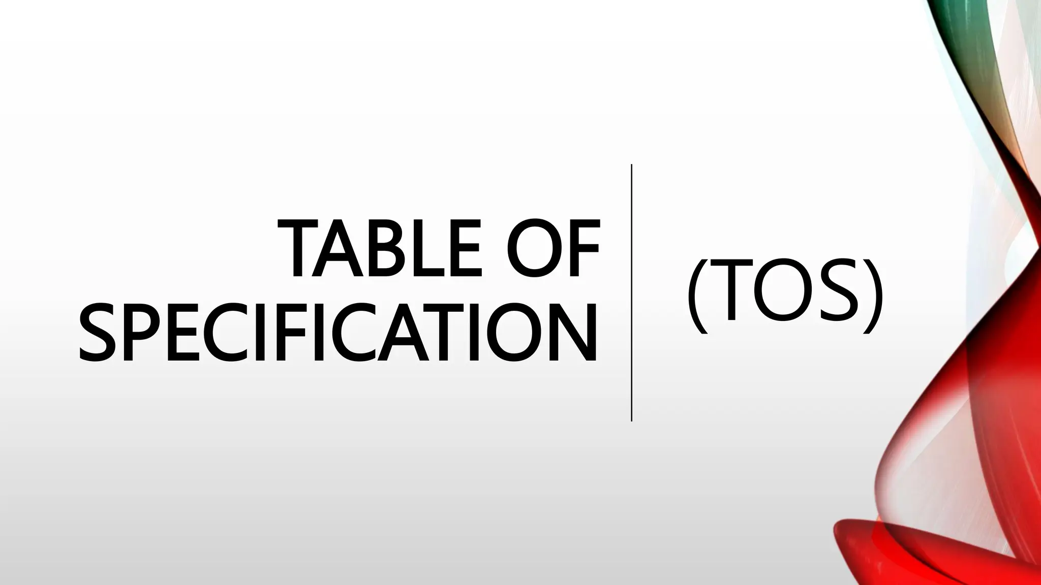 FS1 Demo Topic: Table of Specification (TOS).pptx