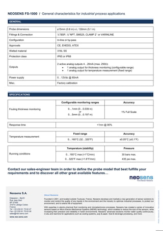 Fouling sensor for Industrial Process | PDF