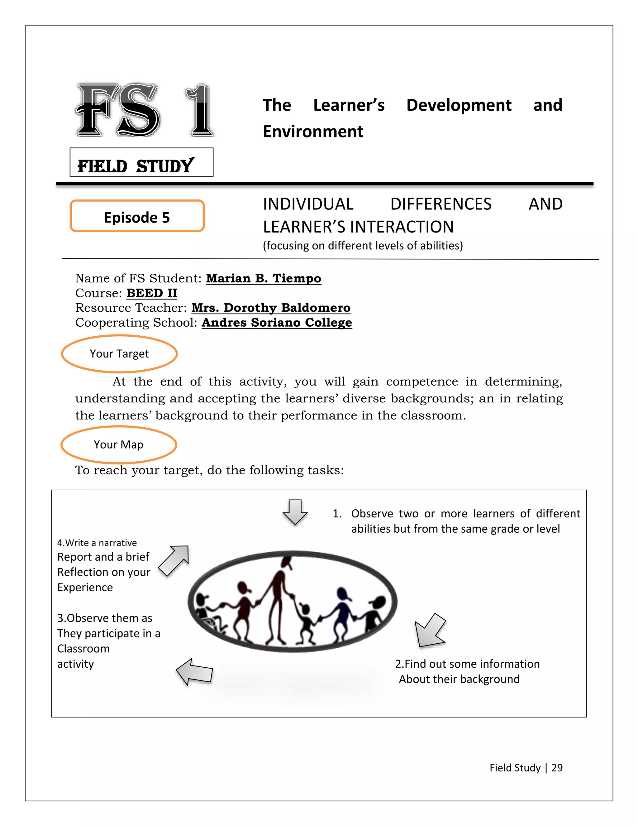 FS 1 Episodes 1-6 plus attachments | DOCX | Educational Assessment ...
