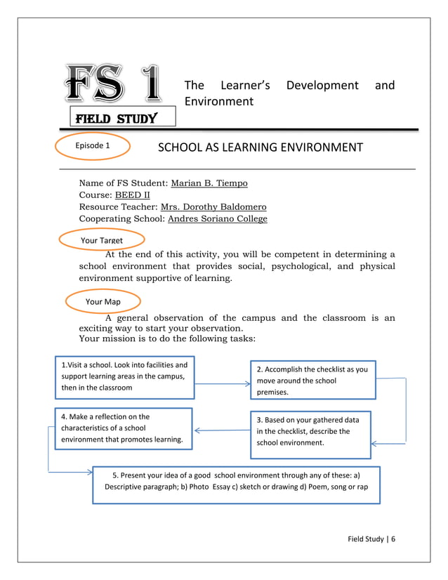 FS 1 Episodes 1-6 plus attachments | DOCX | Educational Assessment | Education