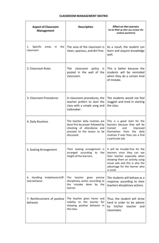 Fs 1 episode 3 classroom management and learning | DOCX