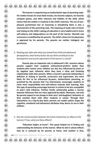 Field Study 1 (Episode 6) - Home School Link | DOCX