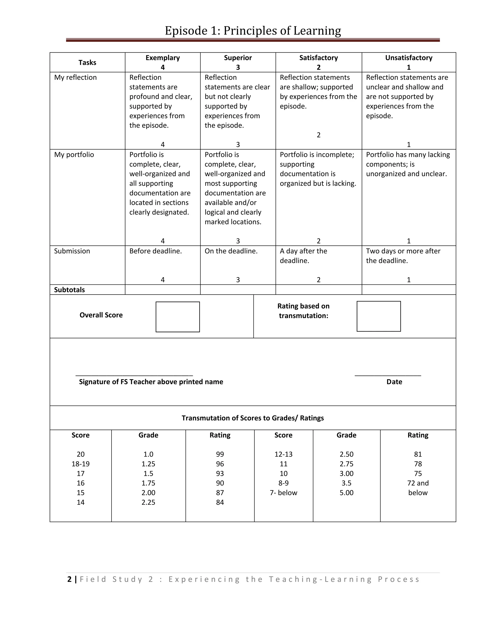 Fs 2 episode 1 | DOCX