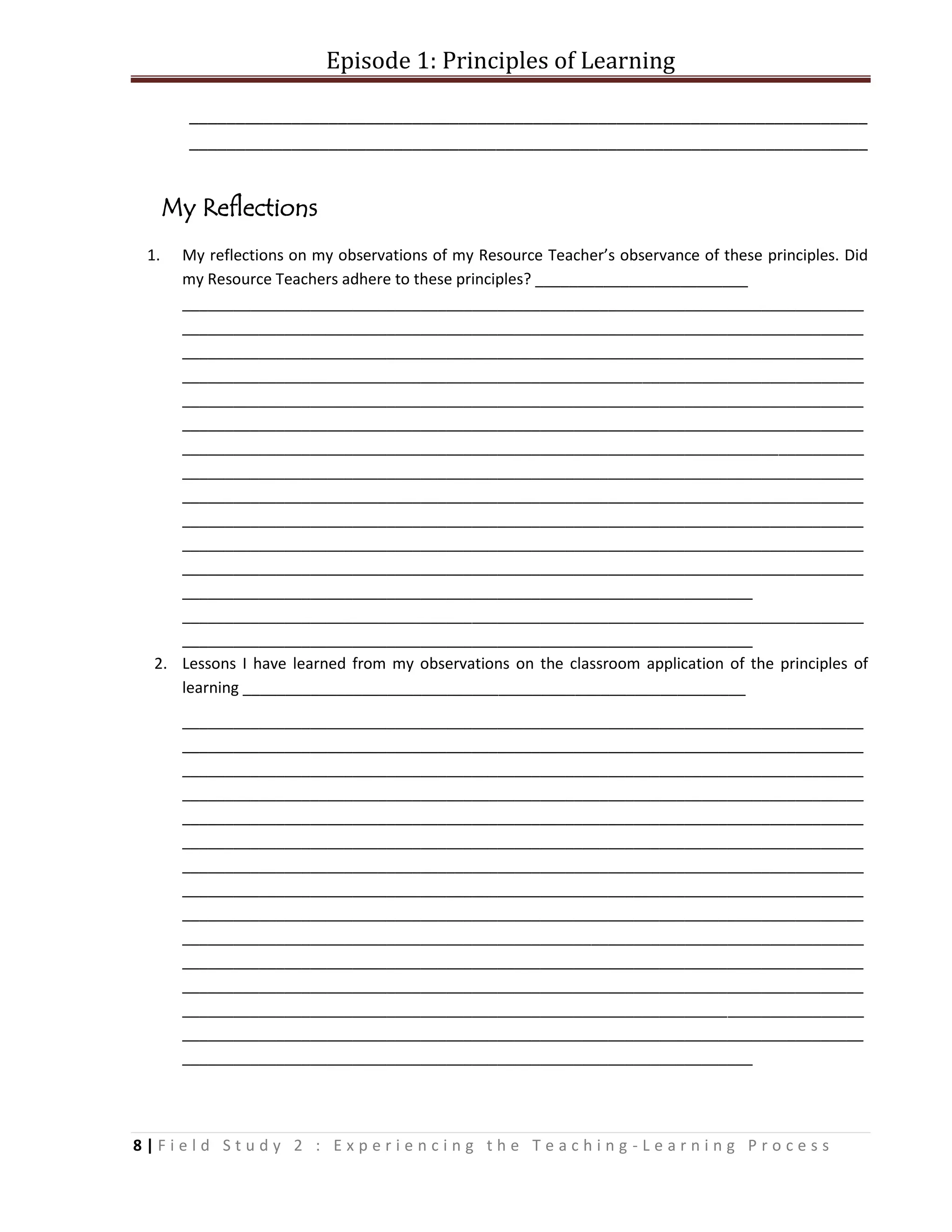 Fs 2 episode 1 | DOCX