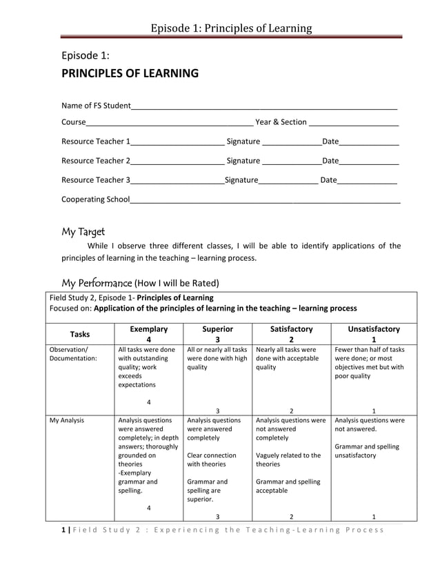 Fs 2 episode 1 | DOCX