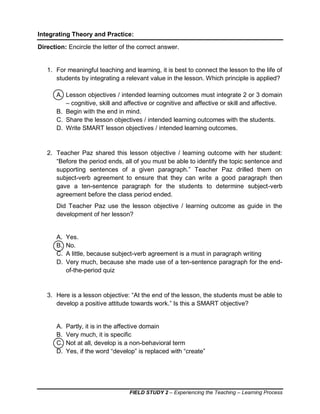 Field Study 2 (FS 2) - Episode 2 [2018] | PDF