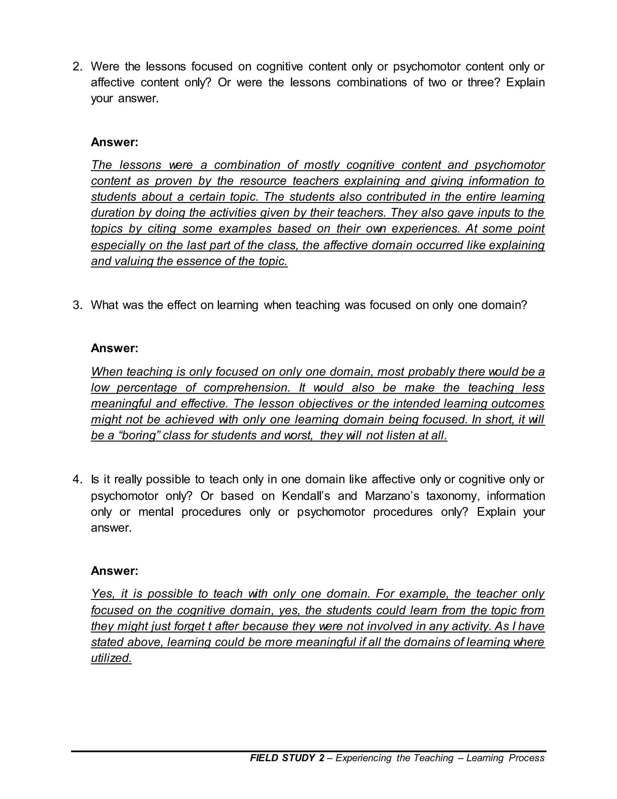 Field Study 2 (FS 2) - Episode 3 [2018] | DOCX