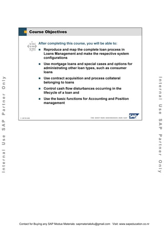 SAP Banking Loan Management- FS 210 | PDF