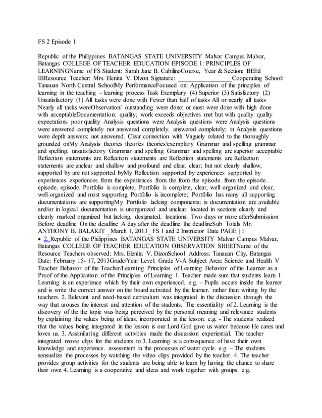 Fs 2 episode 1 | DOCX