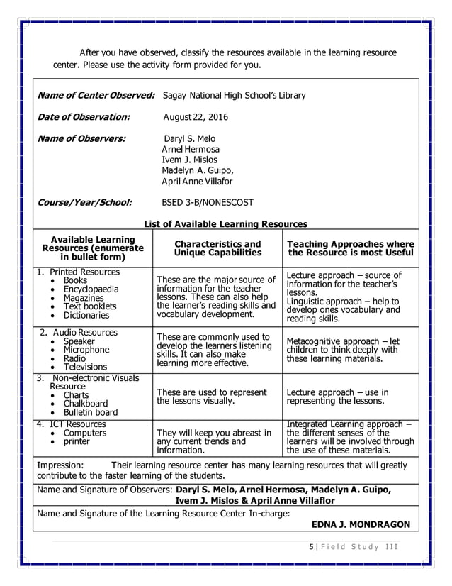 FIeld Study 3 | DOCX | Secondary Education | Education