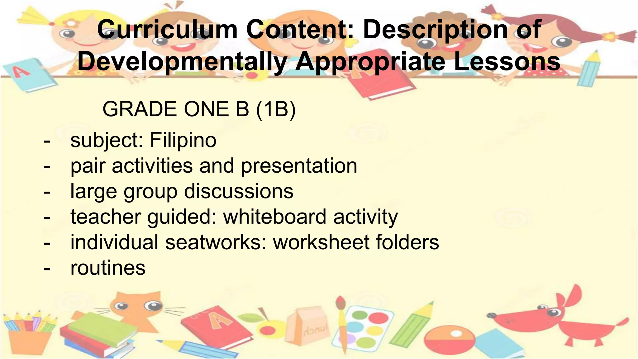 Traditional Preschool: Evaluation of Developmentally Appropriate ...