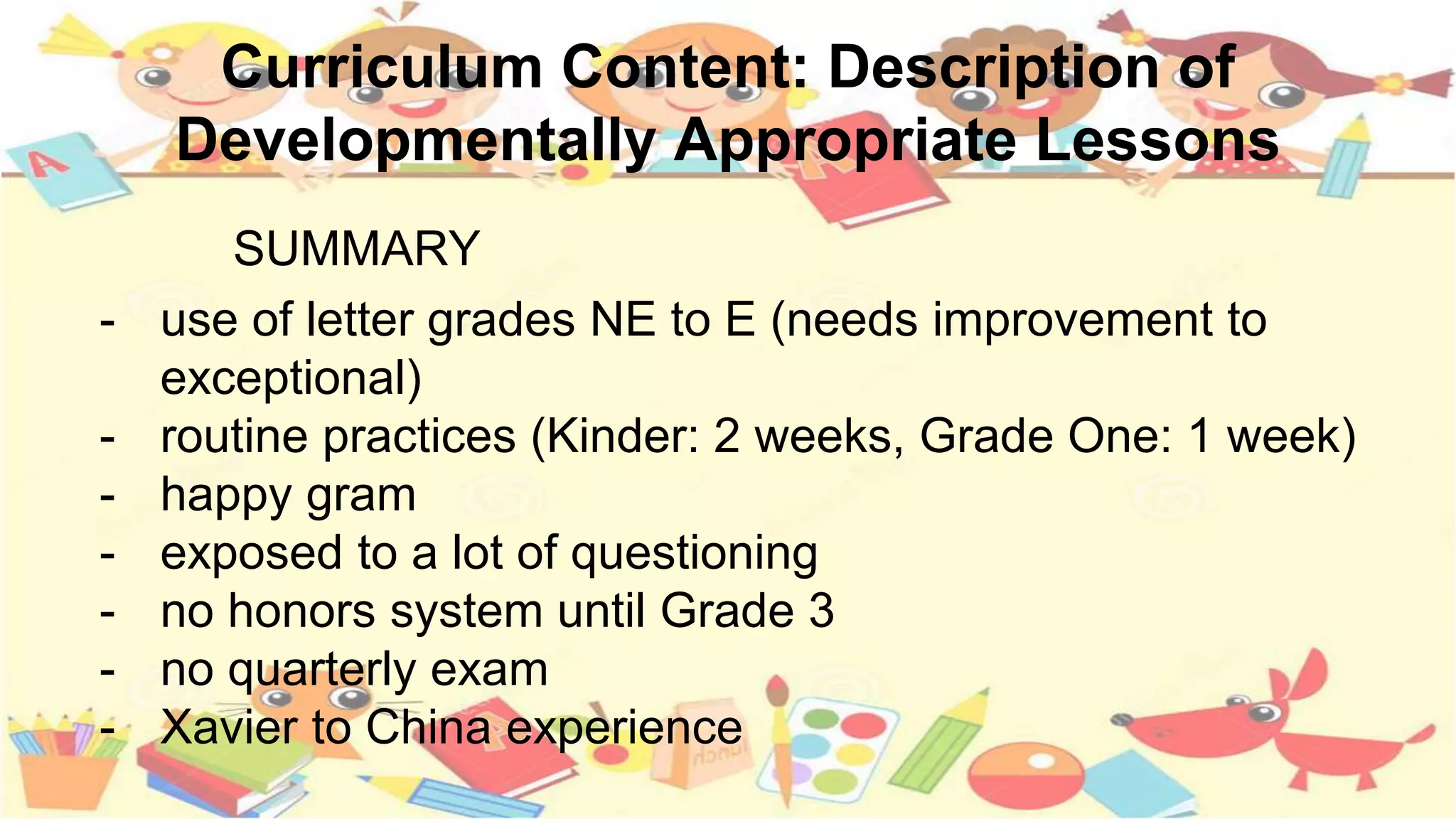 Traditional Preschool: Evaluation of Developmentally Appropriate ...