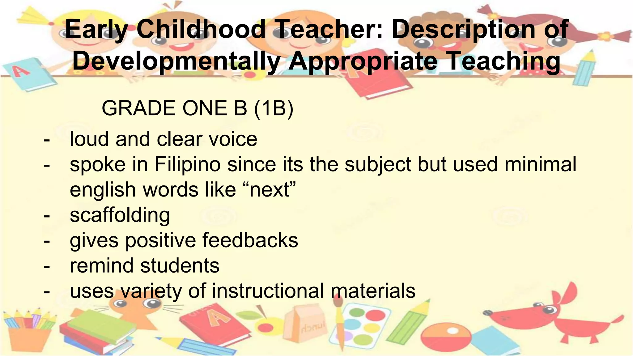 Traditional Preschool: Evaluation of Developmentally Appropriate ...