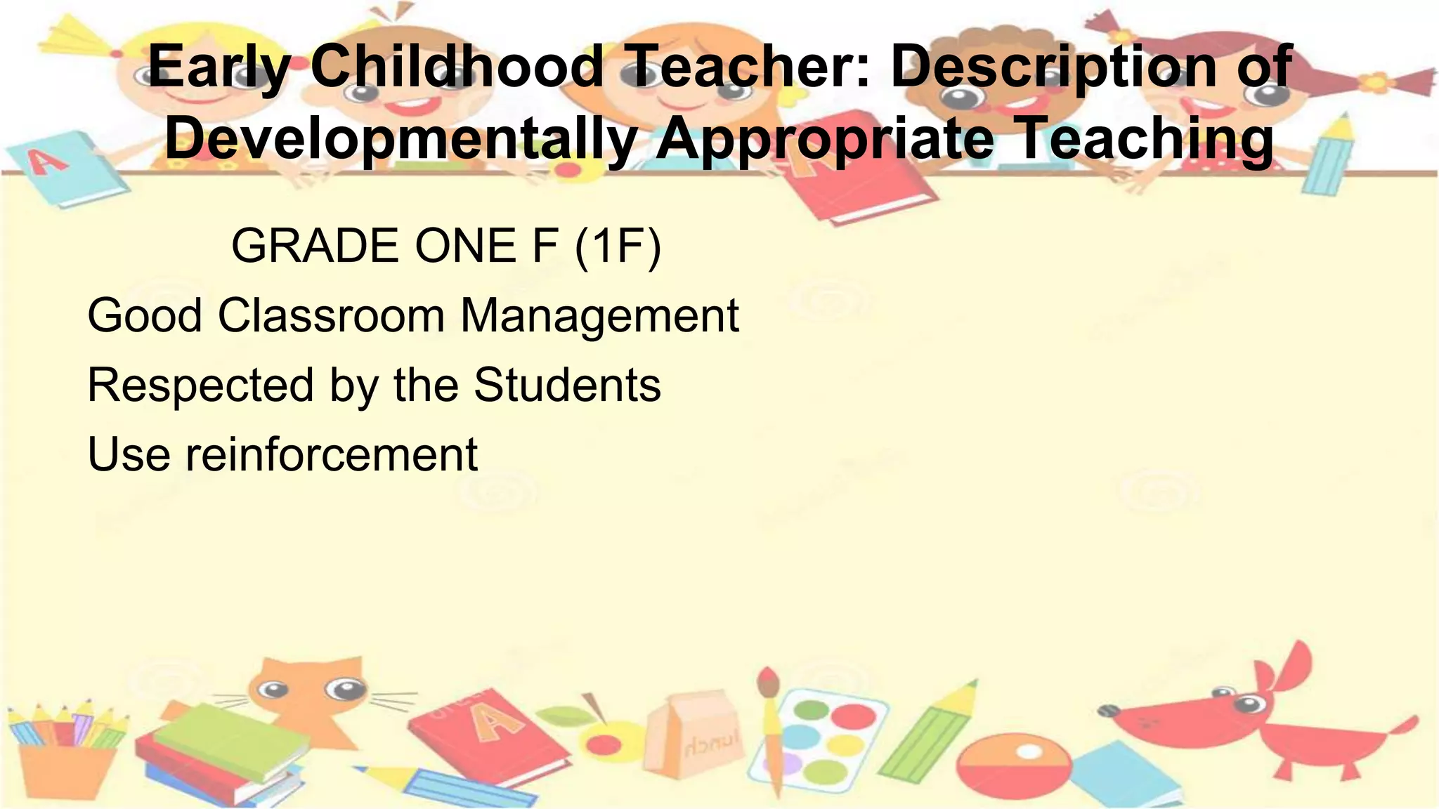 Traditional Preschool: Evaluation of Developmentally Appropriate ...