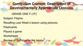 Traditional Preschool: Evaluation of Developmentally Appropriate ...