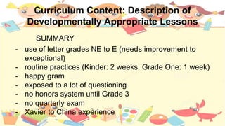 Traditional Preschool: Evaluation of Developmentally Appropriate ...