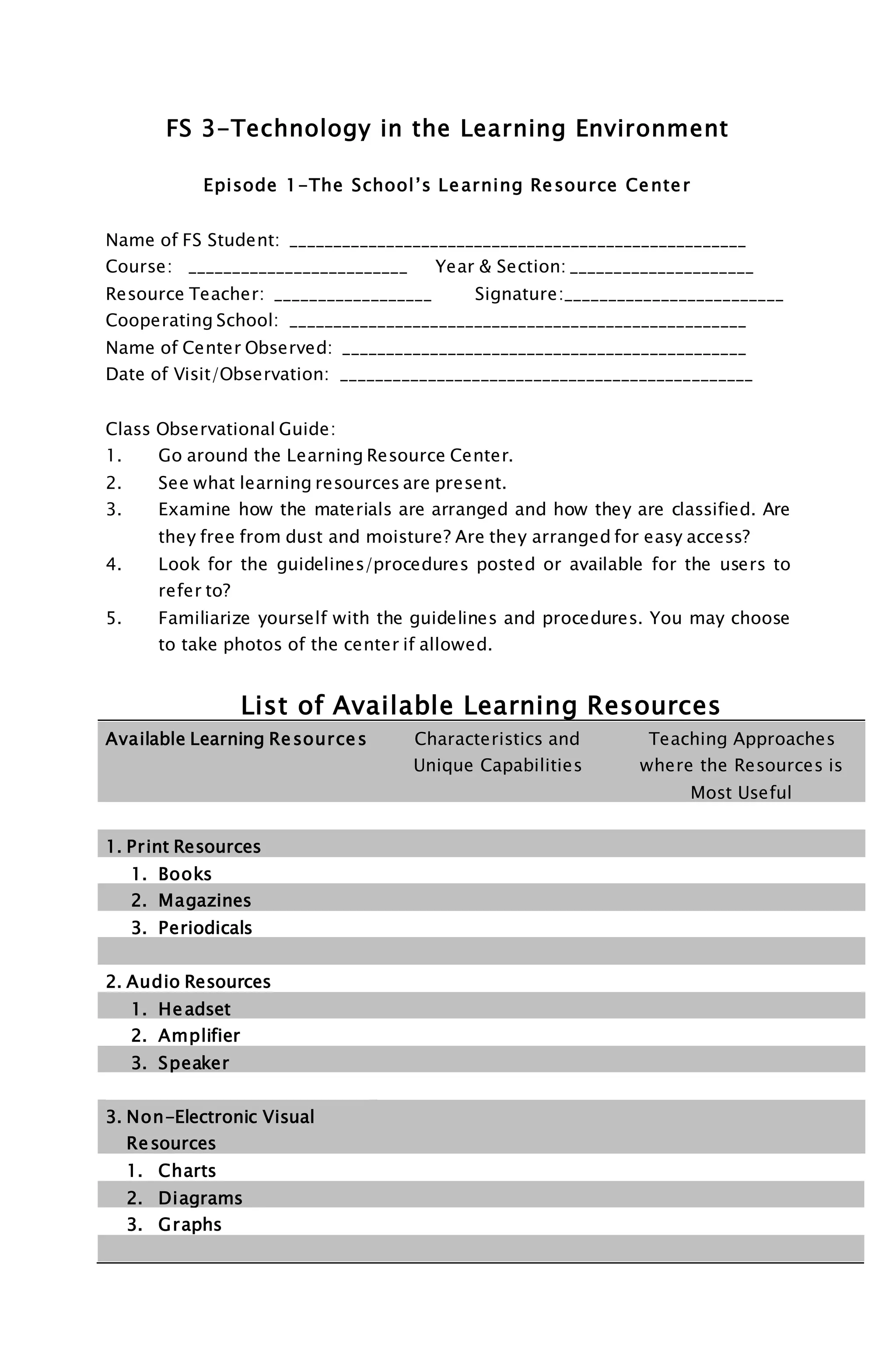 Fs3 Portfolio Guide | DOCX | Educational Assessment | Education