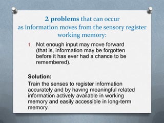 SENSORY REGISTER, SHORT & LONG-TERM MEMORY | PPTX