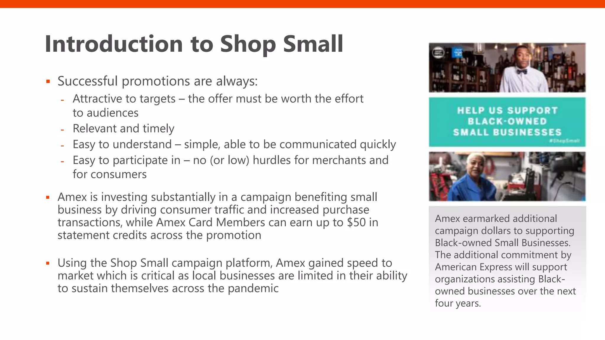 Amex Shop Small Campaign: Helping Small Business Recover | PPTX
