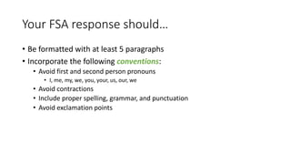 FSA Practice Notes | PPTX