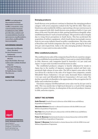 THE SIPRI TOP 100 ARMS‑PRODUCING AND MILITARY SERVICES COMPANIES, 2016 ...