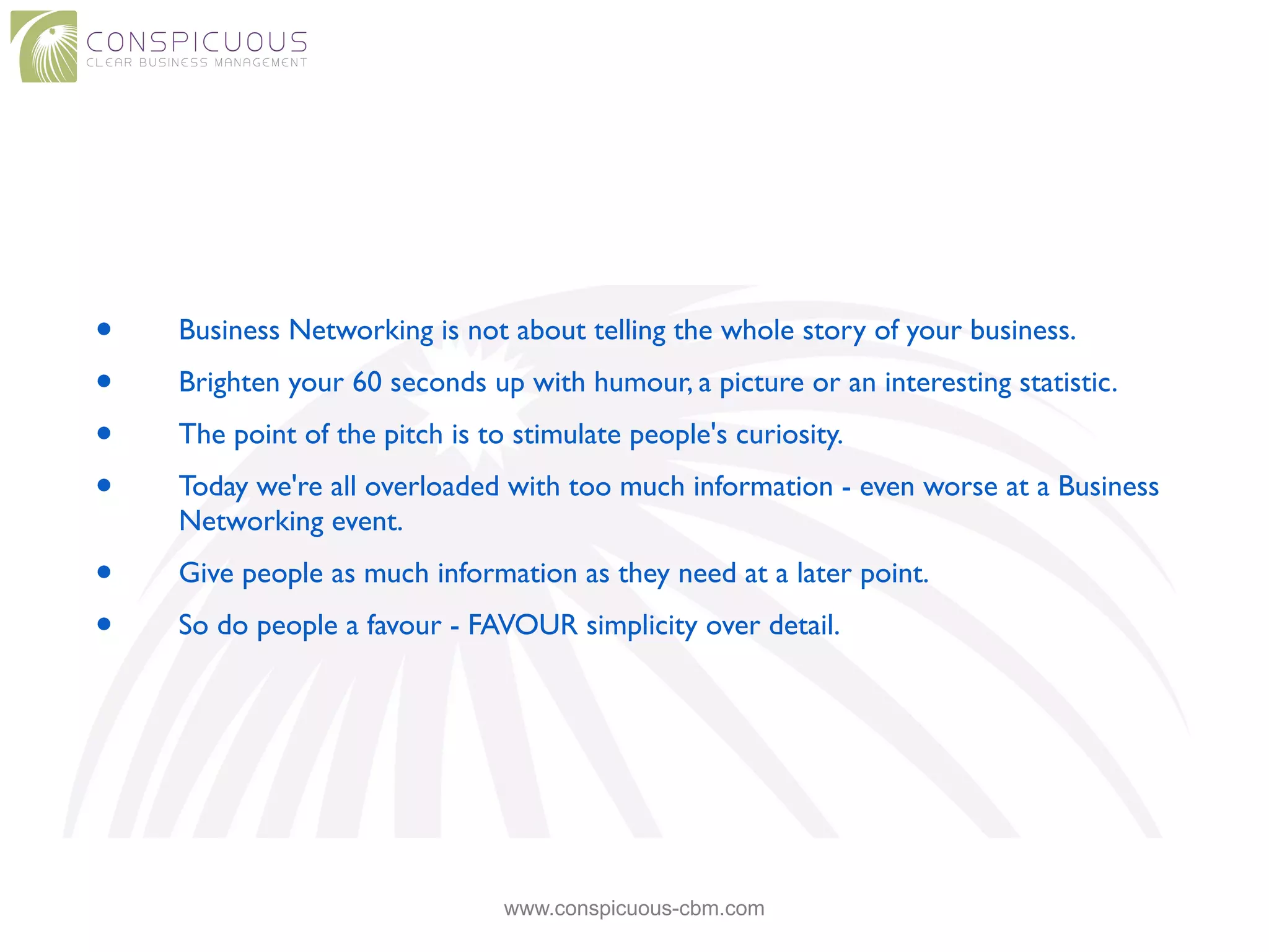 FSB North Staffs Presentation - 9 Steps To Fail At Business Networking